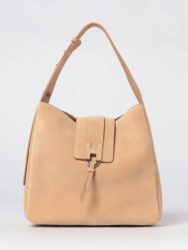 Hogan Suede Hobo Bag - Beige