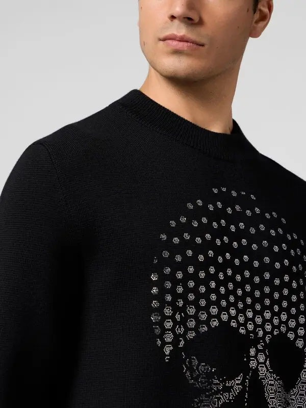 Philipp Plein Skull Embellished Crewneck Jumper