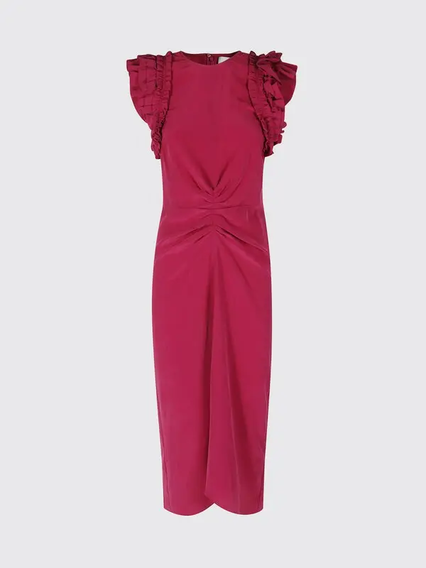 Isabel Marant Étoile Teriany Asymmetrical Ruffled Silk Midi Dress