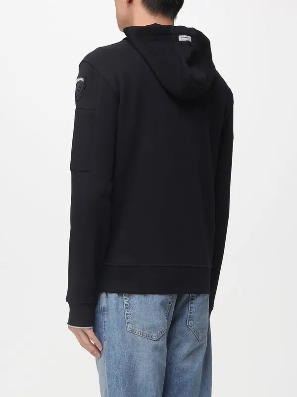 BLAUER. Cotton Zip-up Hoodie With Logo