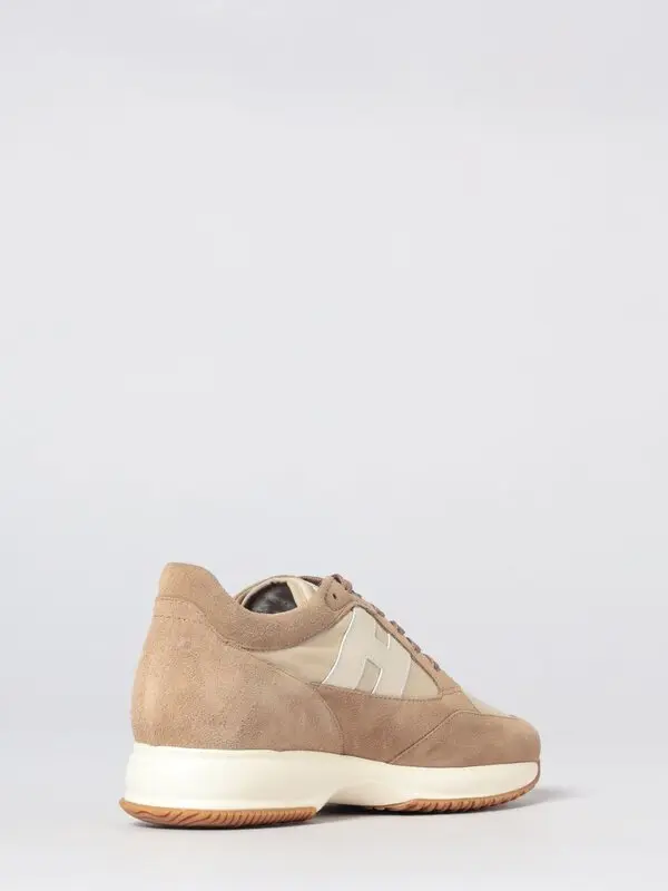 Hogan Interactive Sneakers In Suede And Nylon - Beige