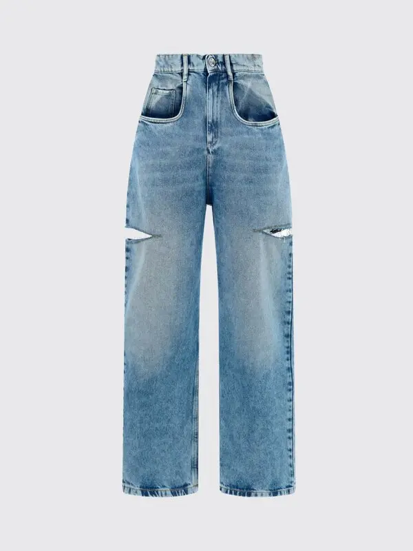 MAISON MARGIELA Straight Leg Jeans With Knee Slits - Denim