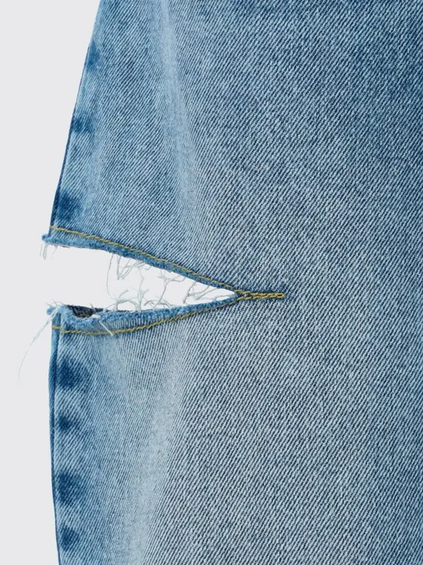 MAISON MARGIELA Straight Leg Jeans With Knee Slits - Denim