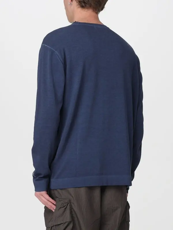 C.P. COMPANY Crew Neck Long Sleeve Cotton Sweater - Blue