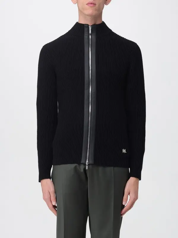 Karl Lagerfeld Ribbed Knit Zip-up Jacket