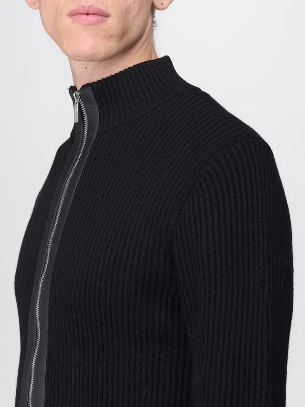 Karl Lagerfeld Ribbed Knit Zip-up Jacket