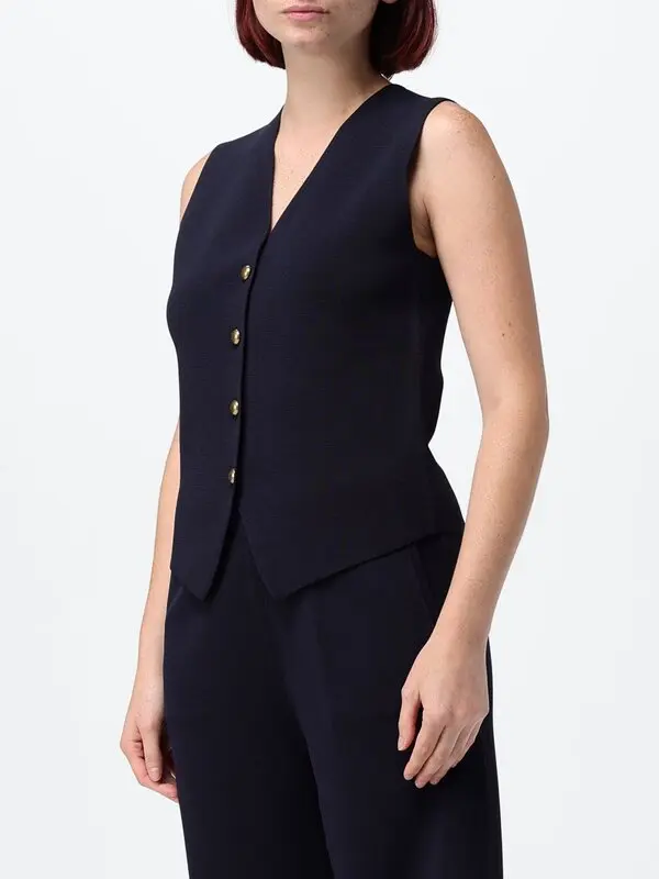 Max Mara Fuggito Single-breasted Slim Fit Tailored Vest - Navy