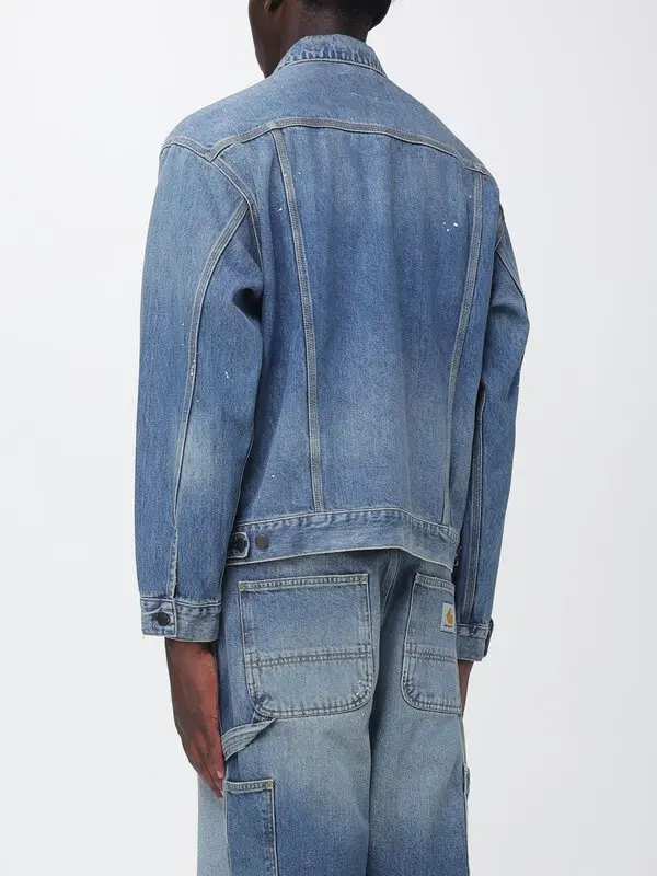 Carhartt Work In Progress Helston Abstract Print Denim Jacket - Blue