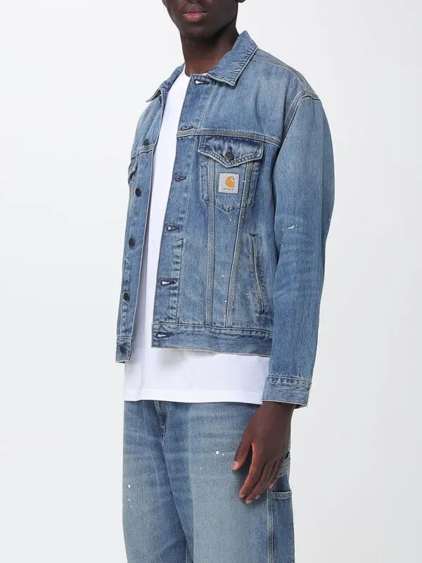 Carhartt Work In Progress Helston Abstract Print Denim Jacket - Blue