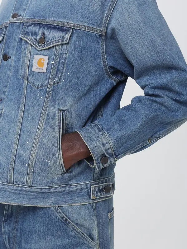Carhartt Work In Progress Helston Abstract Print Denim Jacket - Blue