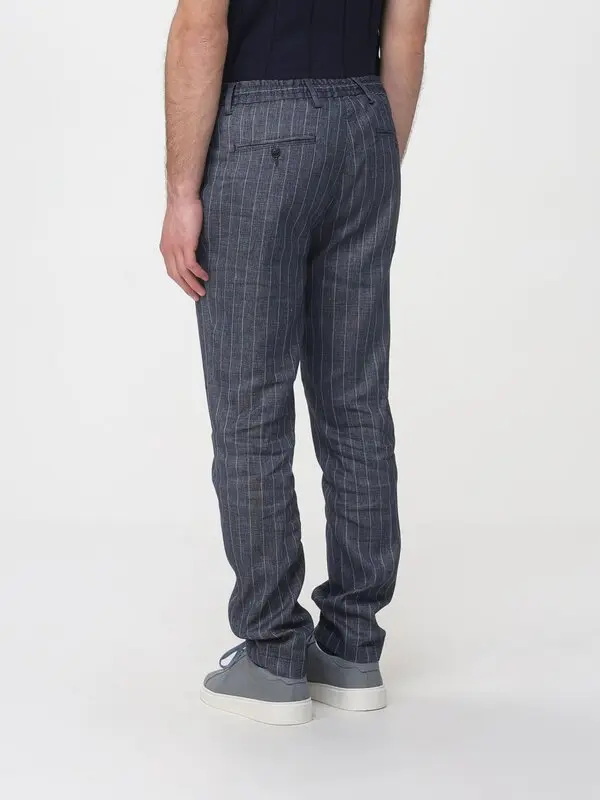 MANUEL RITZ Striped Linen Blend Drawstring Trousers
