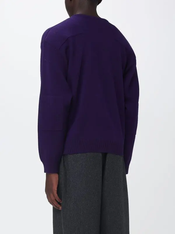 JIL SANDER V-neck Long-sleeved Wool Blend Sweater