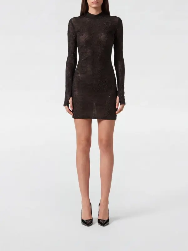 Philipp Plein Long Sleeve Mini Dress