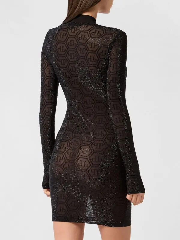 Philipp Plein Long Sleeve Mini Dress
