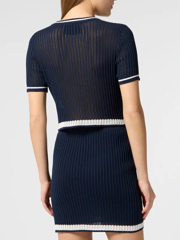 Philipp Plein Short Sleeved Cropped Jumper