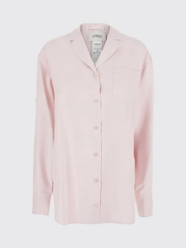 Sportmax Relaxed Fit Satin Shirt With Cuban Collar