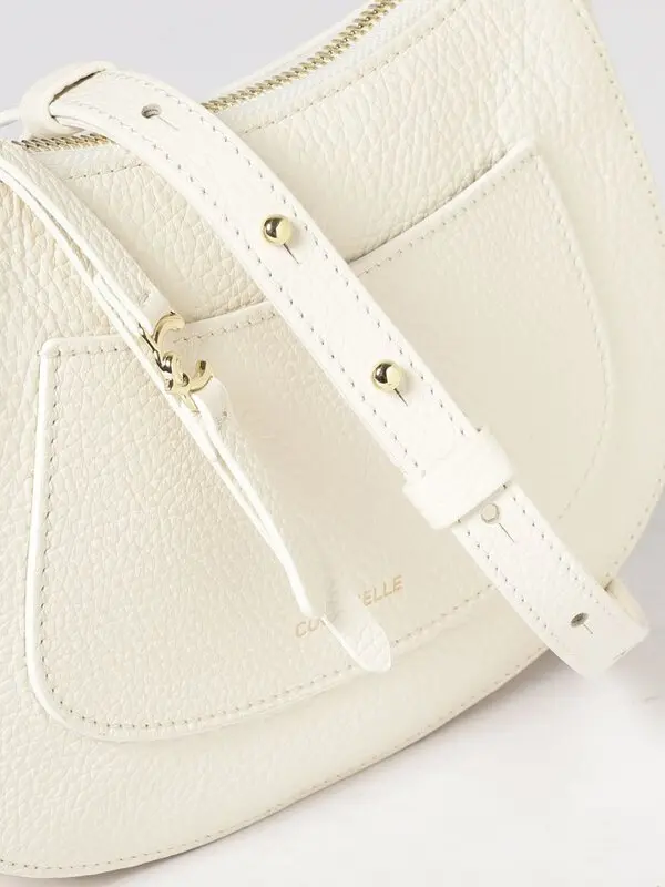 COCCINELLE C-easy Grained Leather Crossbody Bag - Pearl