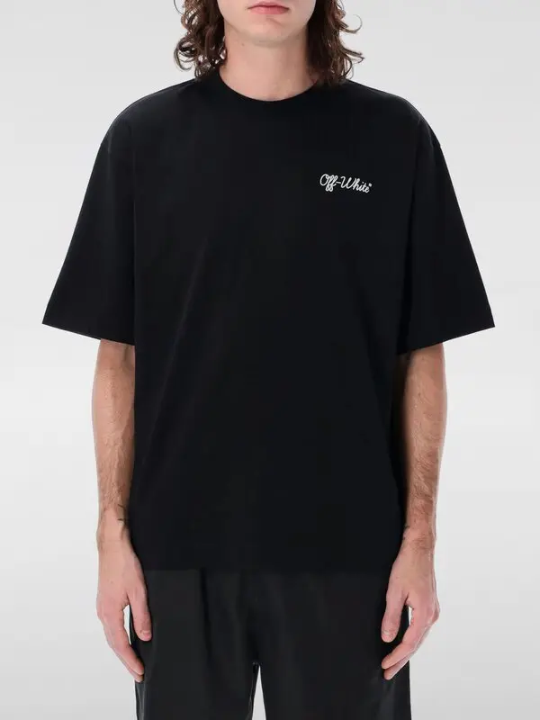Off-White Crew-neck T-shirt In Cotton With Logo - Black