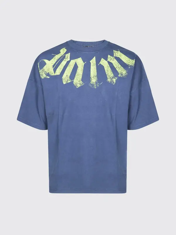Palm Angels Cotton T-shirt With Logo - Blue