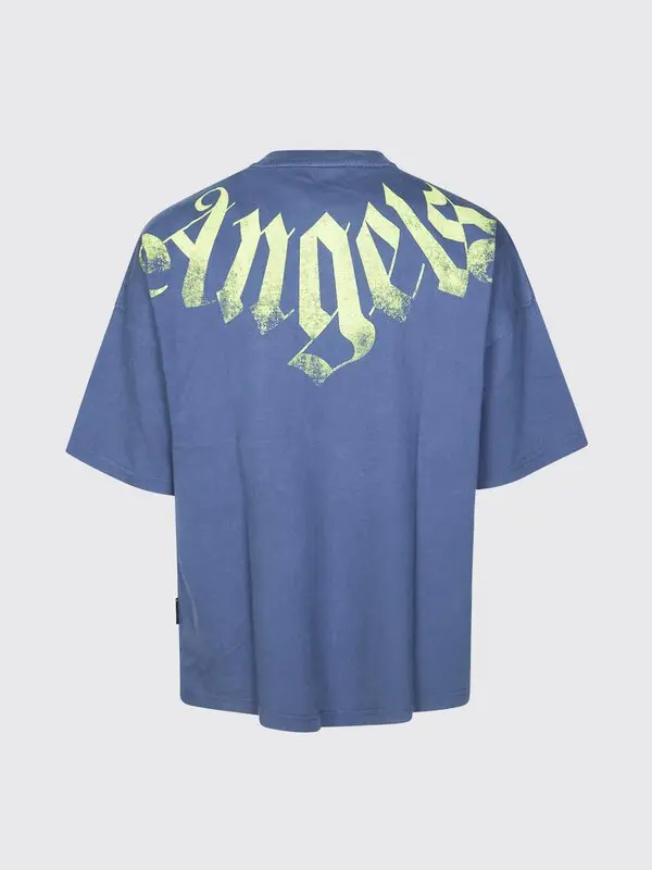 Palm Angels Cotton T-shirt With Logo - Blue
