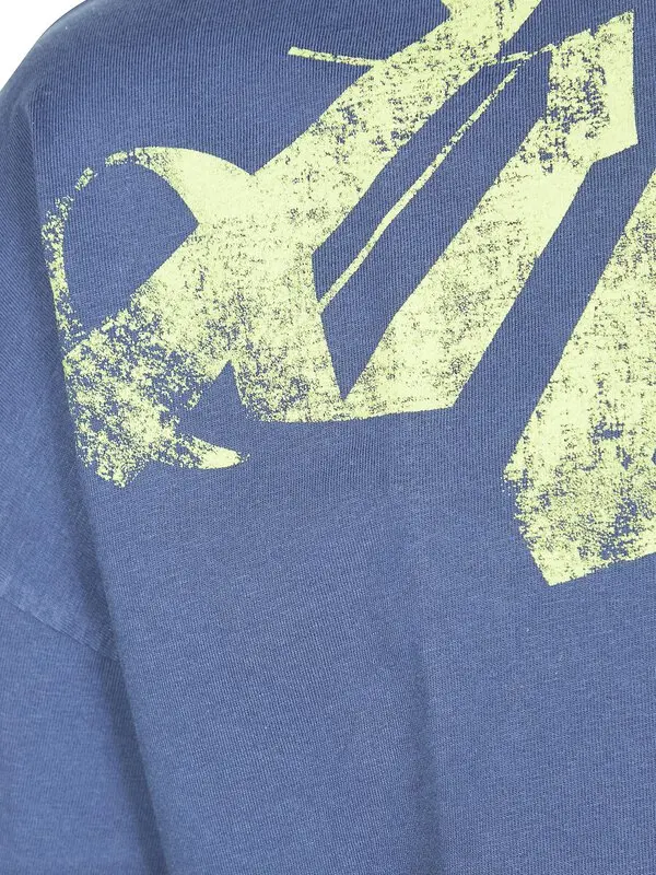 Palm Angels Cotton T-shirt With Logo - Blue