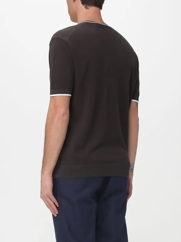 PAOLO PECORA Cotton Crew Neck Pullover - Brown