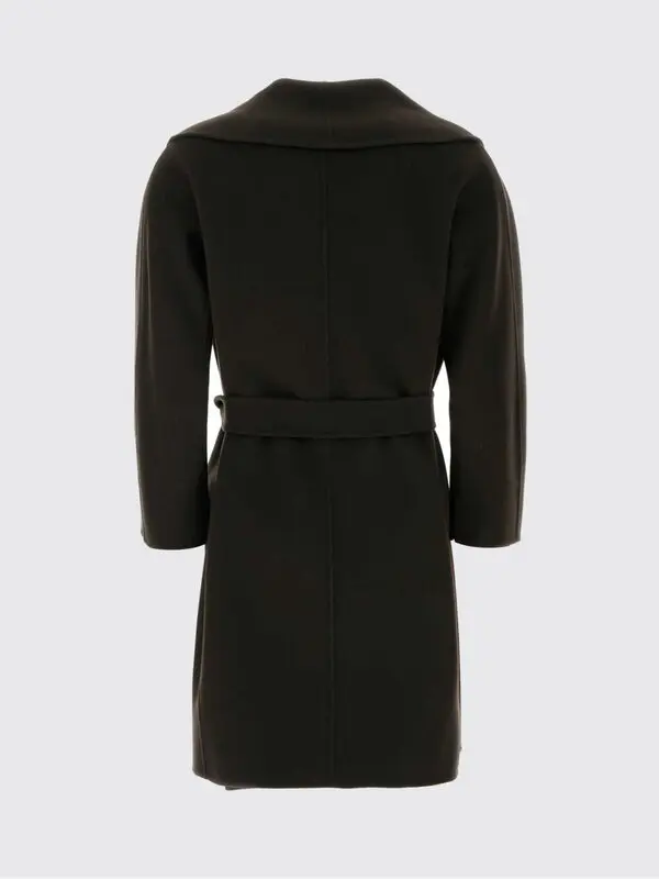 Max Mara Belted Virgin Wool Robe Coat With Shawl Collar - Green