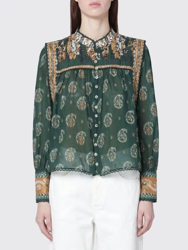 Farm Rio Printed Cotton Ayla Shirt - Green