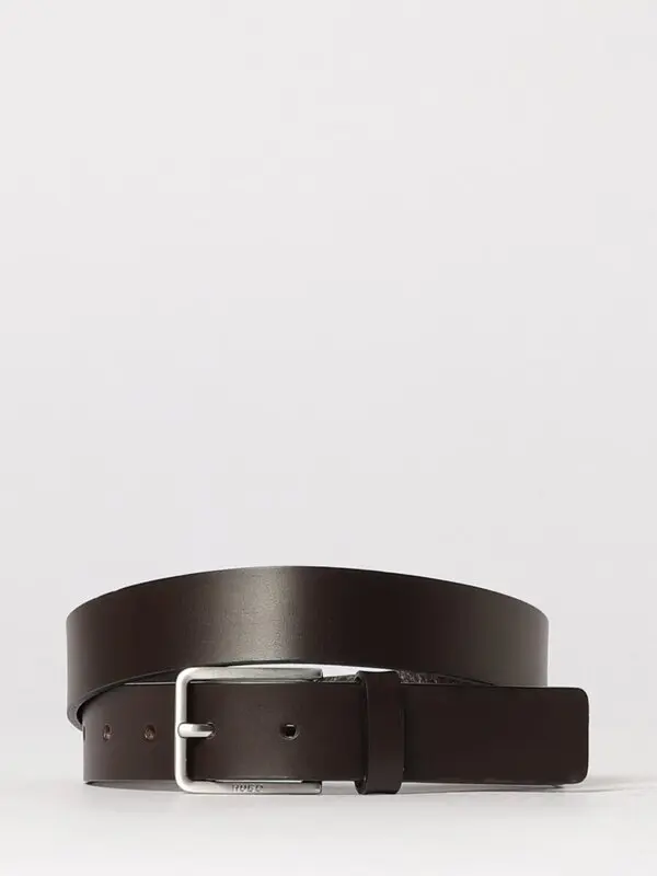 Hugo Leather Belt With Metal Buckle - Brown