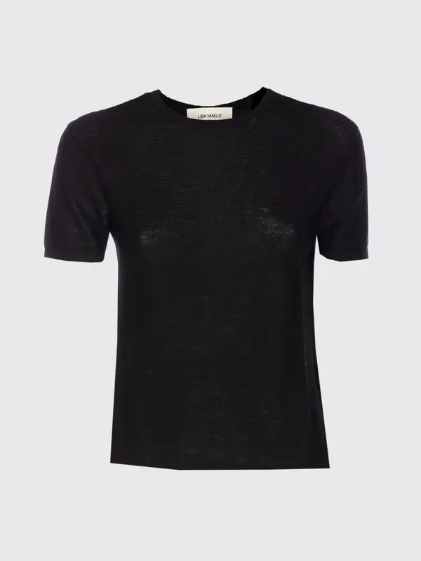 LISA YANG Ribbed Crewneck T-shirt - Black
