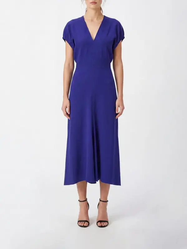 Victoria Beckham Cady Midi Dress - Blue