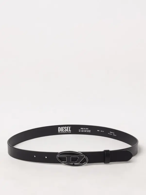 DIESEL® Oval Logo Belt - Black