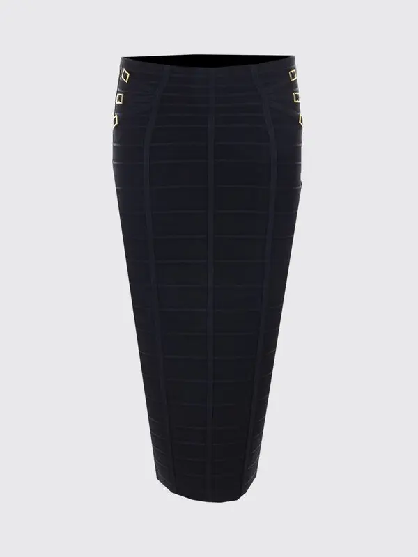Elisabetta Franchi Midi Pencil Skirt In Stretch Jersey - Black