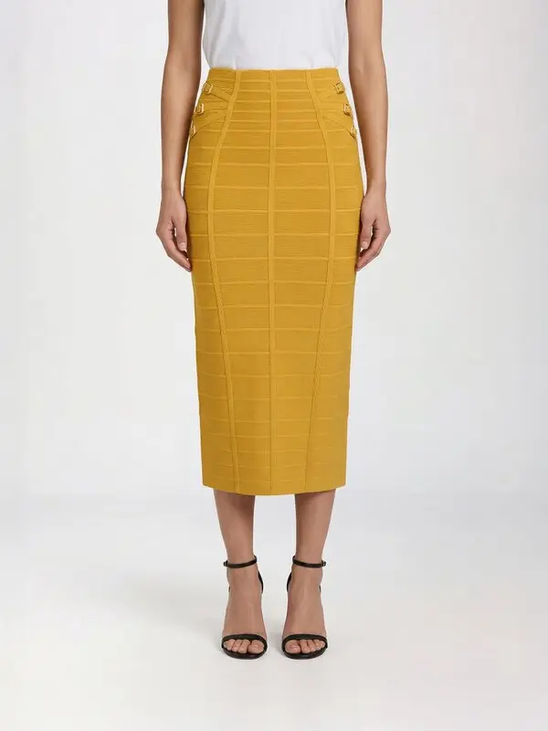 Elisabetta Franchi Stretch Jersey Pencil Skirt With Back Zip