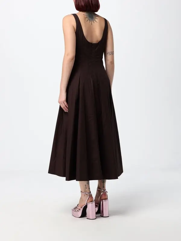 Staud Square Neck Midi Dress
