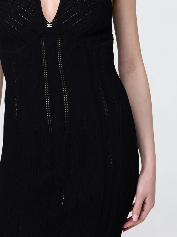 Elisabetta Franchi Viscose Knit Midi Dress - Black
