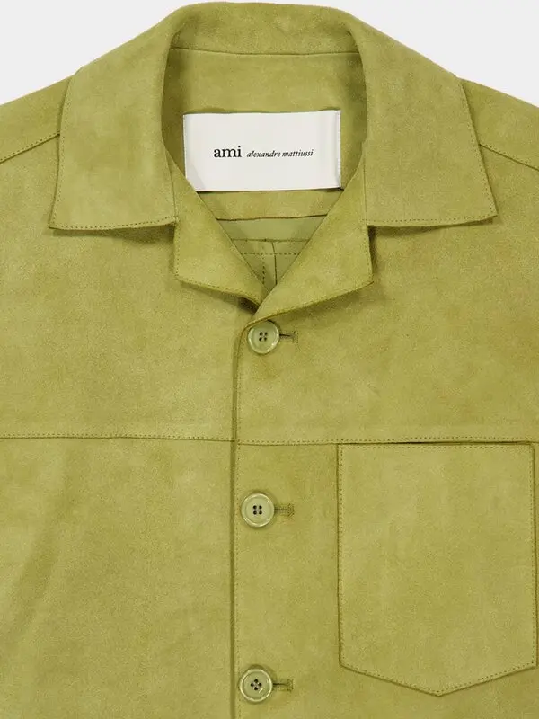 AMI Paris Suede Shirt - Green