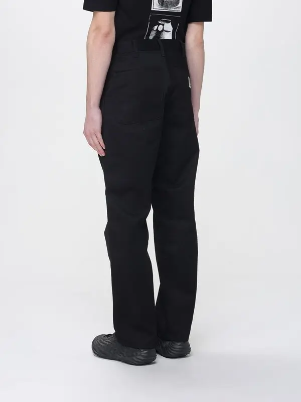 Carhartt Work In Progress Wide-leg Cotton-blend Pants With Rear Logo - Black