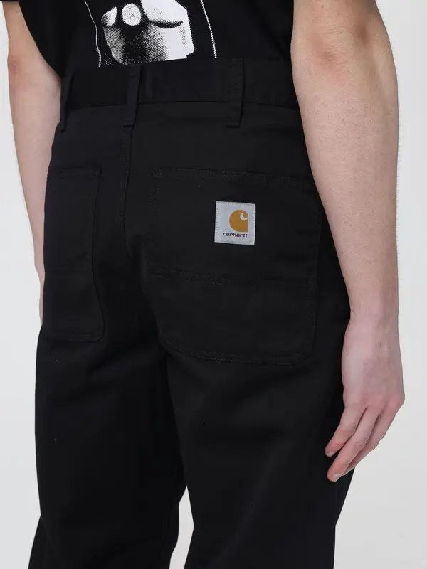 Carhartt Work In Progress Wide-leg Cotton-blend Pants With Rear Logo - Black