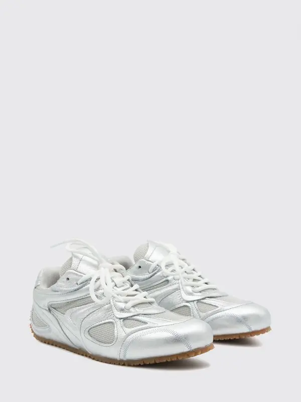 Axel Arigato Slow Runner Low Top Laminated Leather And Mesh Sneakers