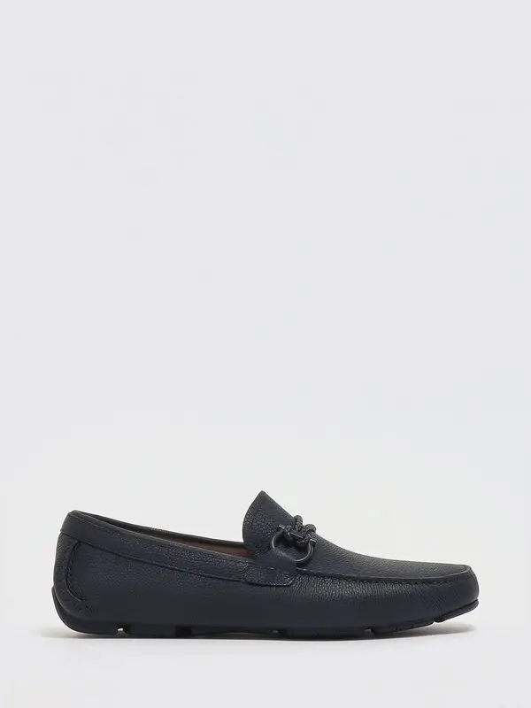 FERRAGAMO Gancini Grained Leather Driver Loafers