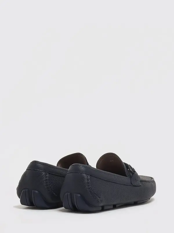FERRAGAMO Gancini Grained Leather Driver Loafers