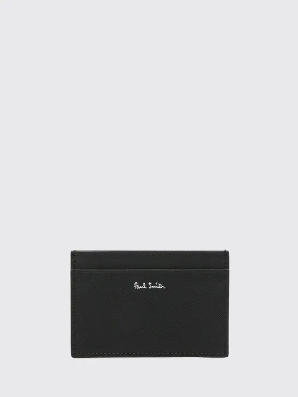 Paul Smith Flat Leather Card Holder With Graphic Print And Four Slots