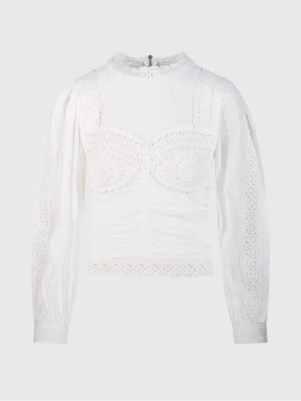 Farm Rio Cotton Blouse With Macramé Inserts