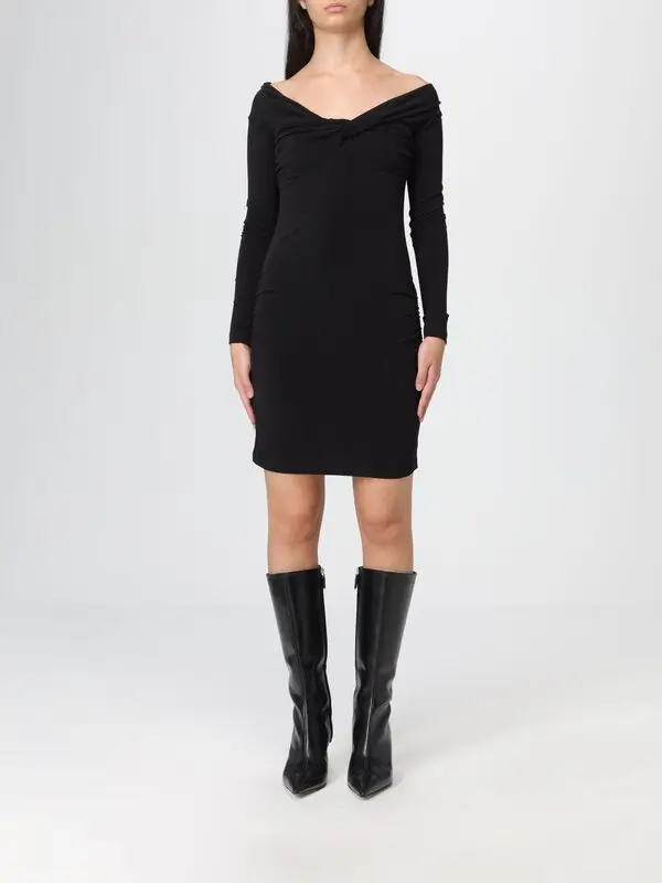 Patrizia Pepe Long Sleeve Draped Dress