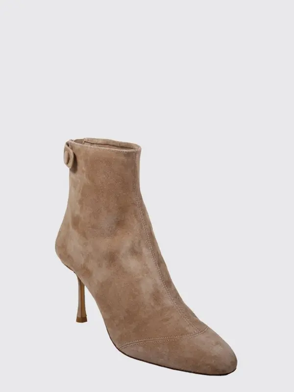 FRANCESCO RUSSO Leather Ankle Boots - Beige