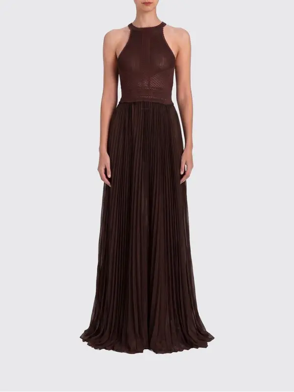 TWINSET Pleated Crepe Long Dress