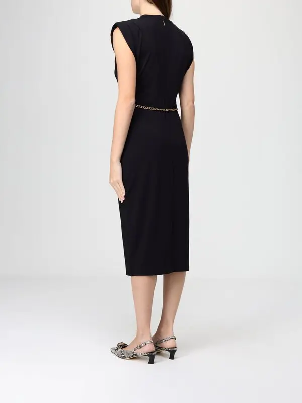 Michael Kors Sleeveless Chain Belted Dress
