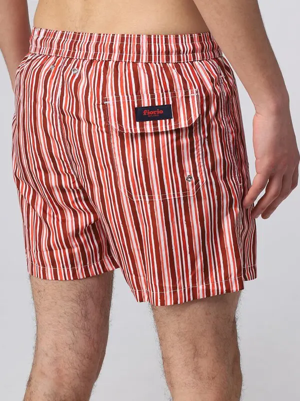 BAGNI FIORIO Striped Swim Trunks - Red