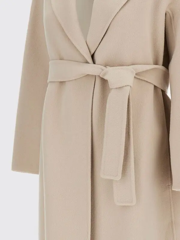 Max Mara Pure Virgin Wool Long Robe Coat - Beige